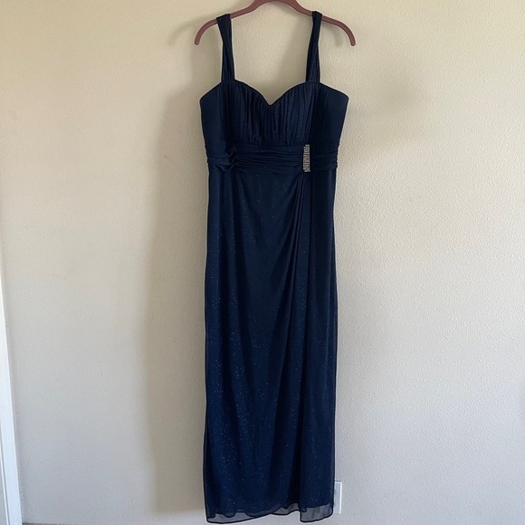 R&M Richards | Dresses | Rm Richards Dress 6p Navy Blue Sparkly Dress ...